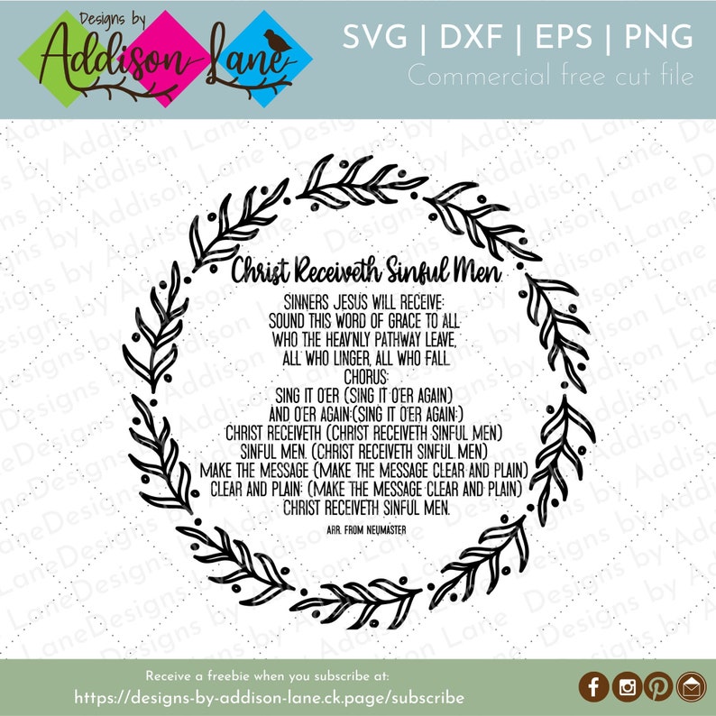 Christ Receiveth Sinful Men SVG Christian Hymns SVG Faith - Etsy