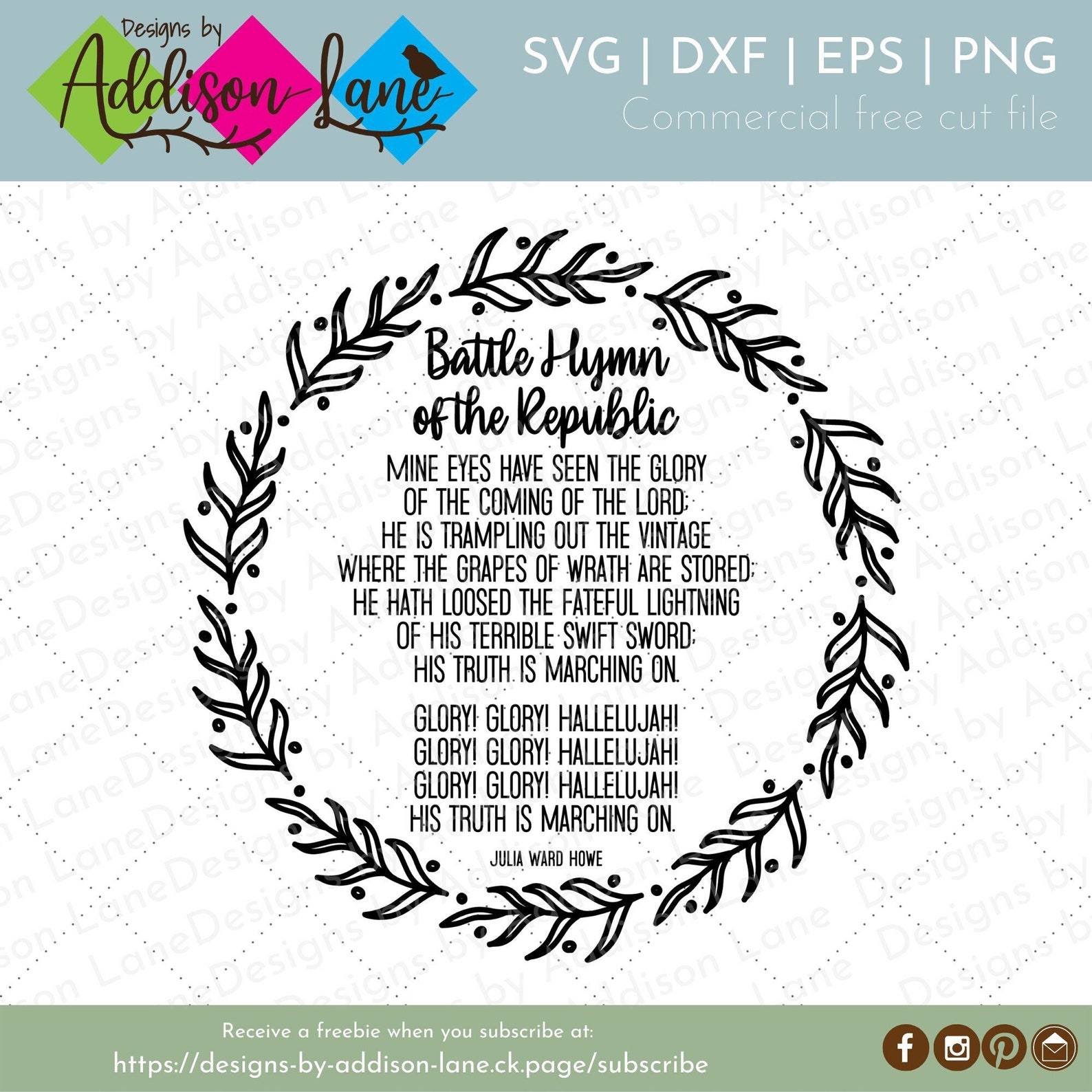 Battle Hymn Of The Republic SVG Mine Eyes Have Seen The | Etsy