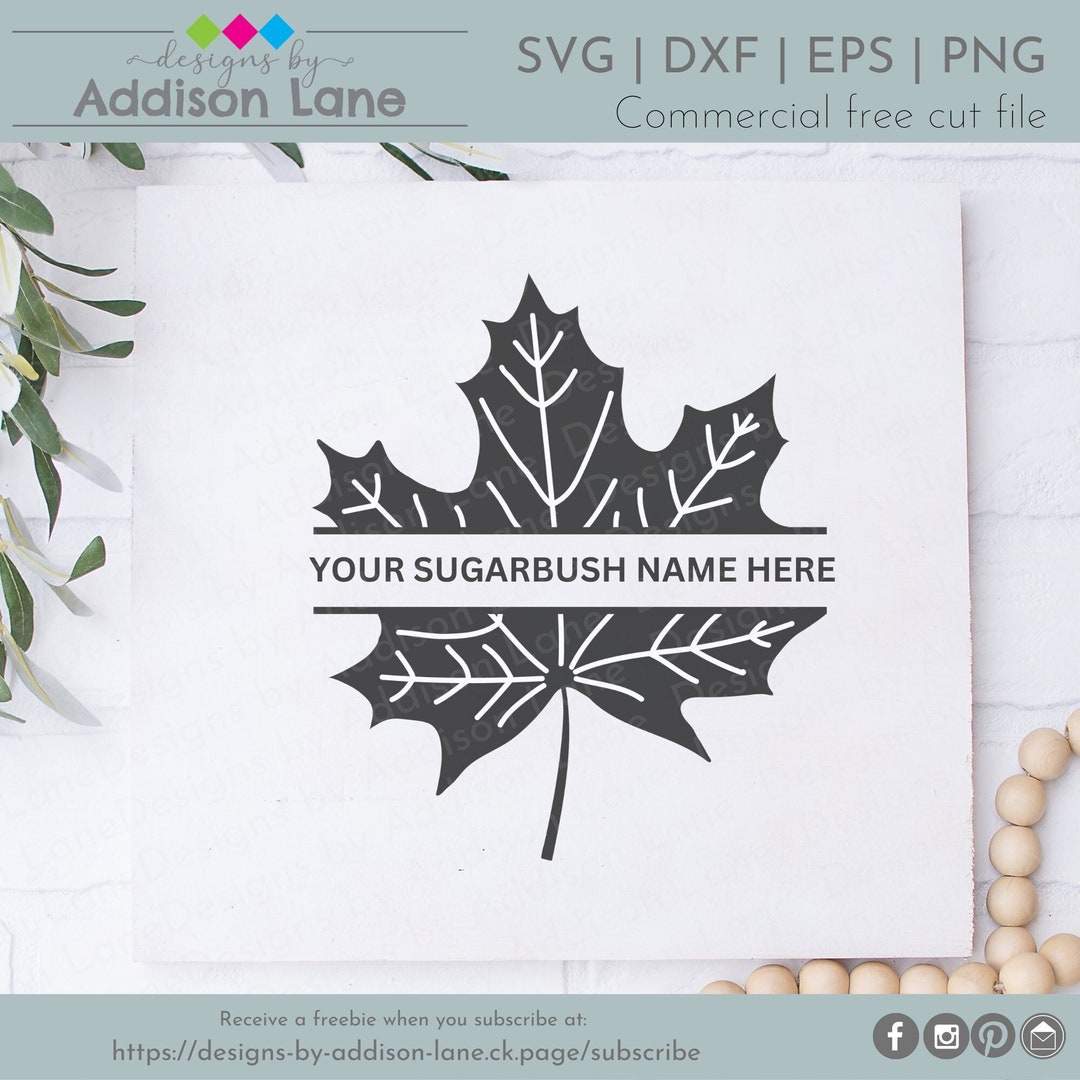 Maple Leaf Monogram SVG - Maple Syrup Sign Svg - Personalized Maple Svg ...
