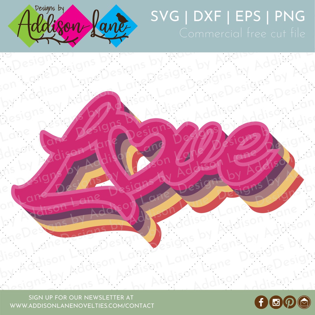 Retro Love SVG - Love SVG - Valentine SVG - Heart Svg - Love Heart Svg ...