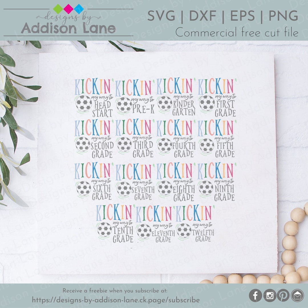 Soccer Back to School SVG Bundle: Grades Head Start - 12th (digital ...