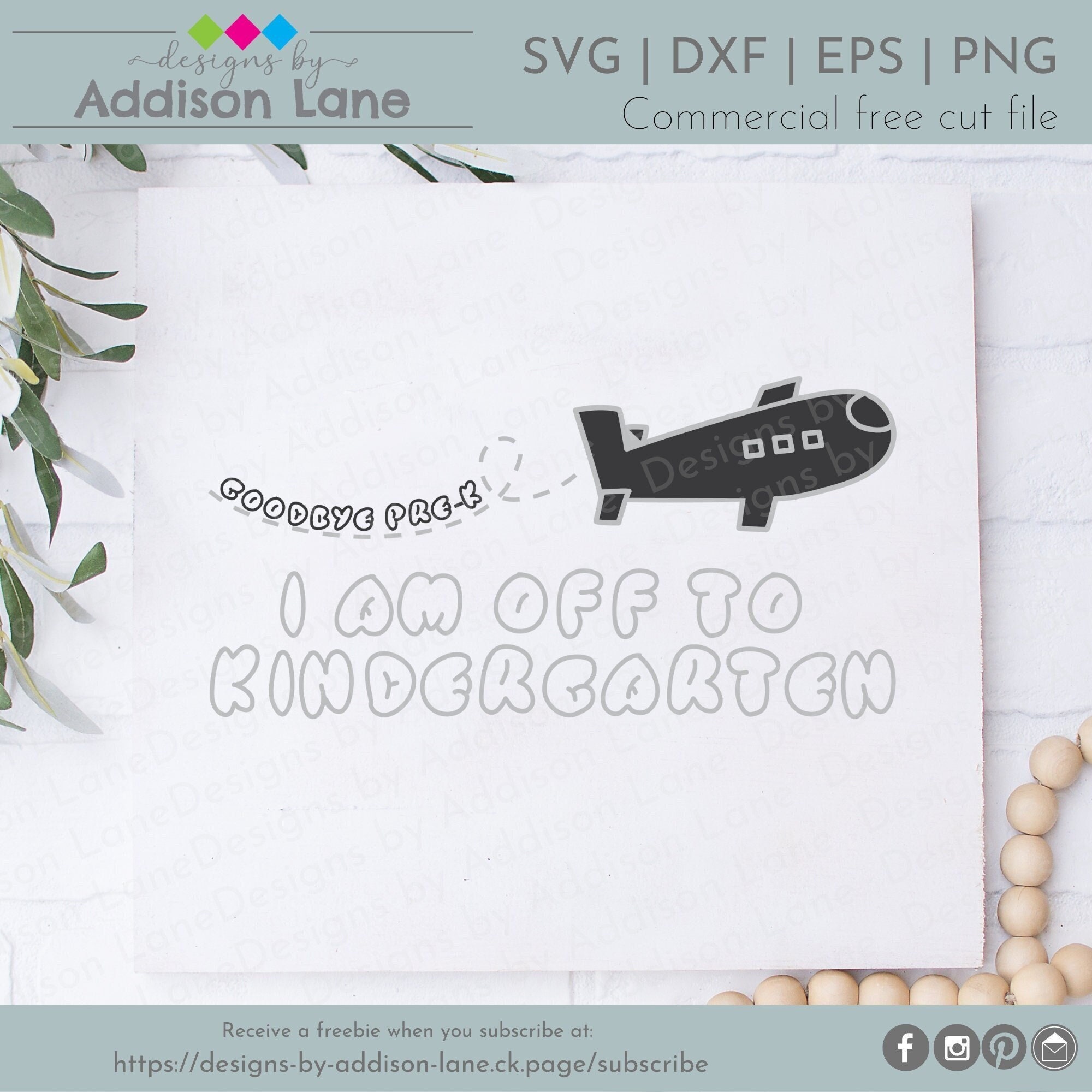 Goodbye Pre-k Hello Kindergarten SVG: Airplane Design (digital Download ...