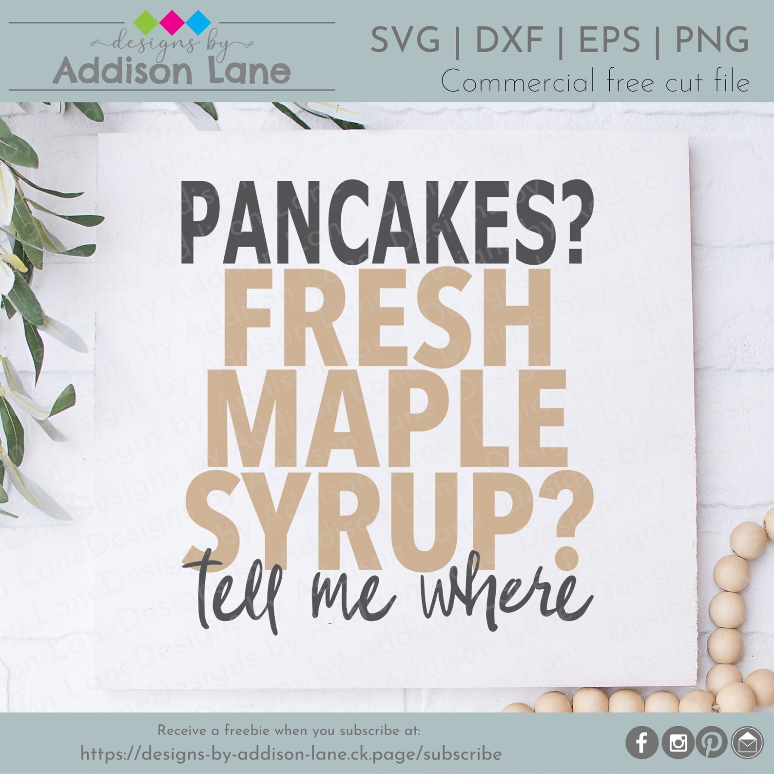 Pancakes SVG Fresh Maple Syrup SVG Pancakes With Fresh Maple Syrup ...