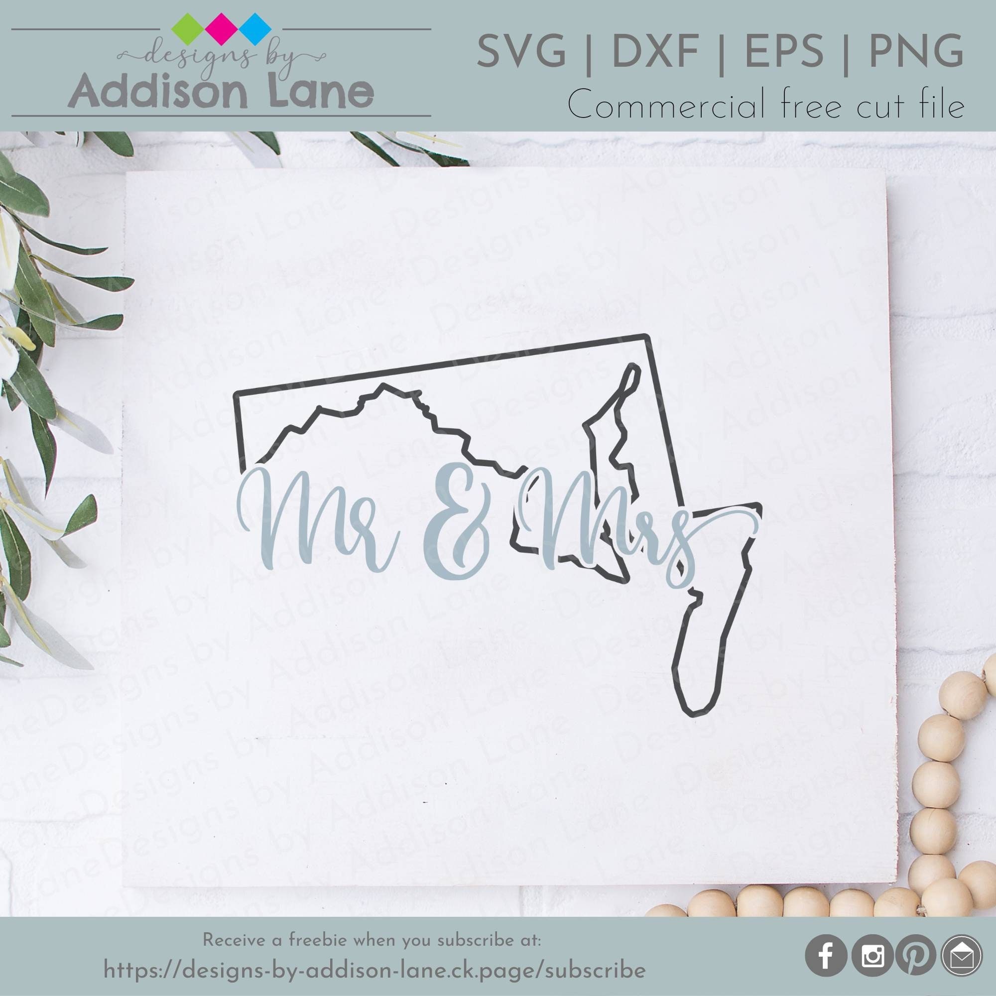 Mr and Mrs Maryland SVG Maryland SVG Maryland Wedding SVG Maryland ...