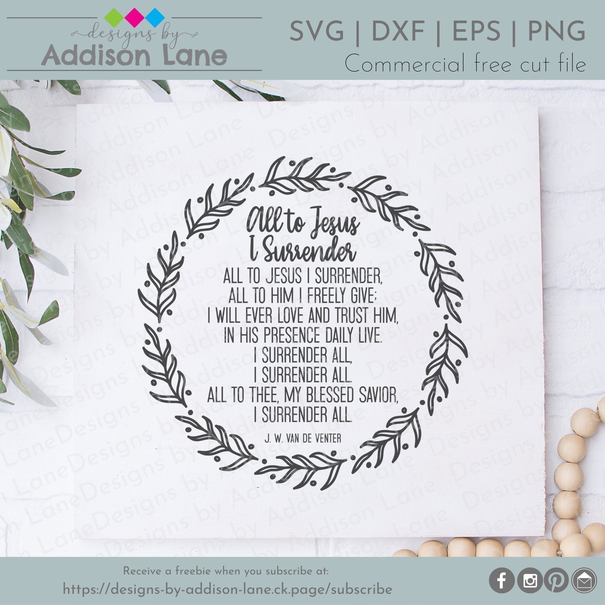 All to Jesus I Surrender SVG - All to Him I Freely Give SVG - Christian ...
