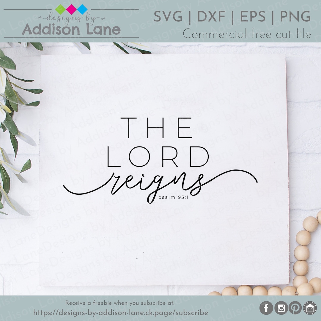 El Señor reina SVG Salmo 93:1 SVG Versículo de la Biblia - Etsy España