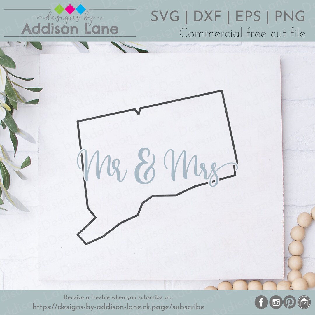 Mr and Mrs Connecticut SVG - Connecticut SVG - Connecticut Wedding Svg ...