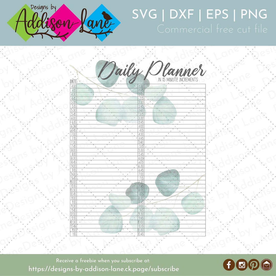 15 Minute Planner Printable - Productivity Daily Planner - 15 Minute ...