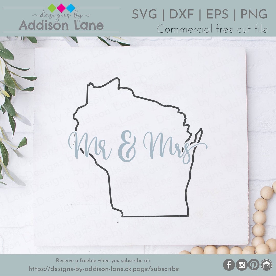 Mr and Mrs Wisconsin SVG - Wisconsin SVG - Wisconsin Wedding SVG ...