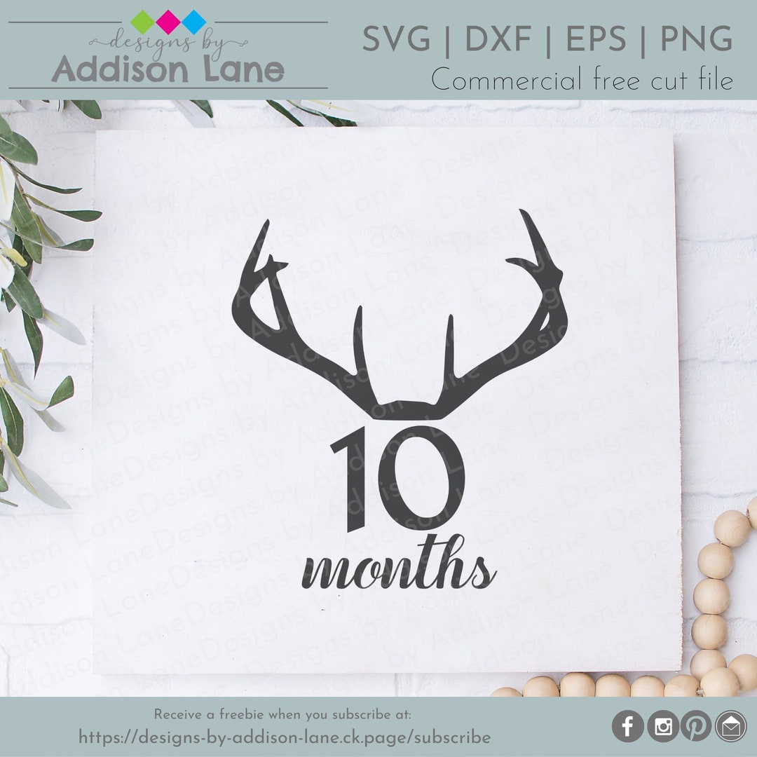 Baby Ten Month Milestone SVG: Deer Antlers (digital Download) - Etsy
