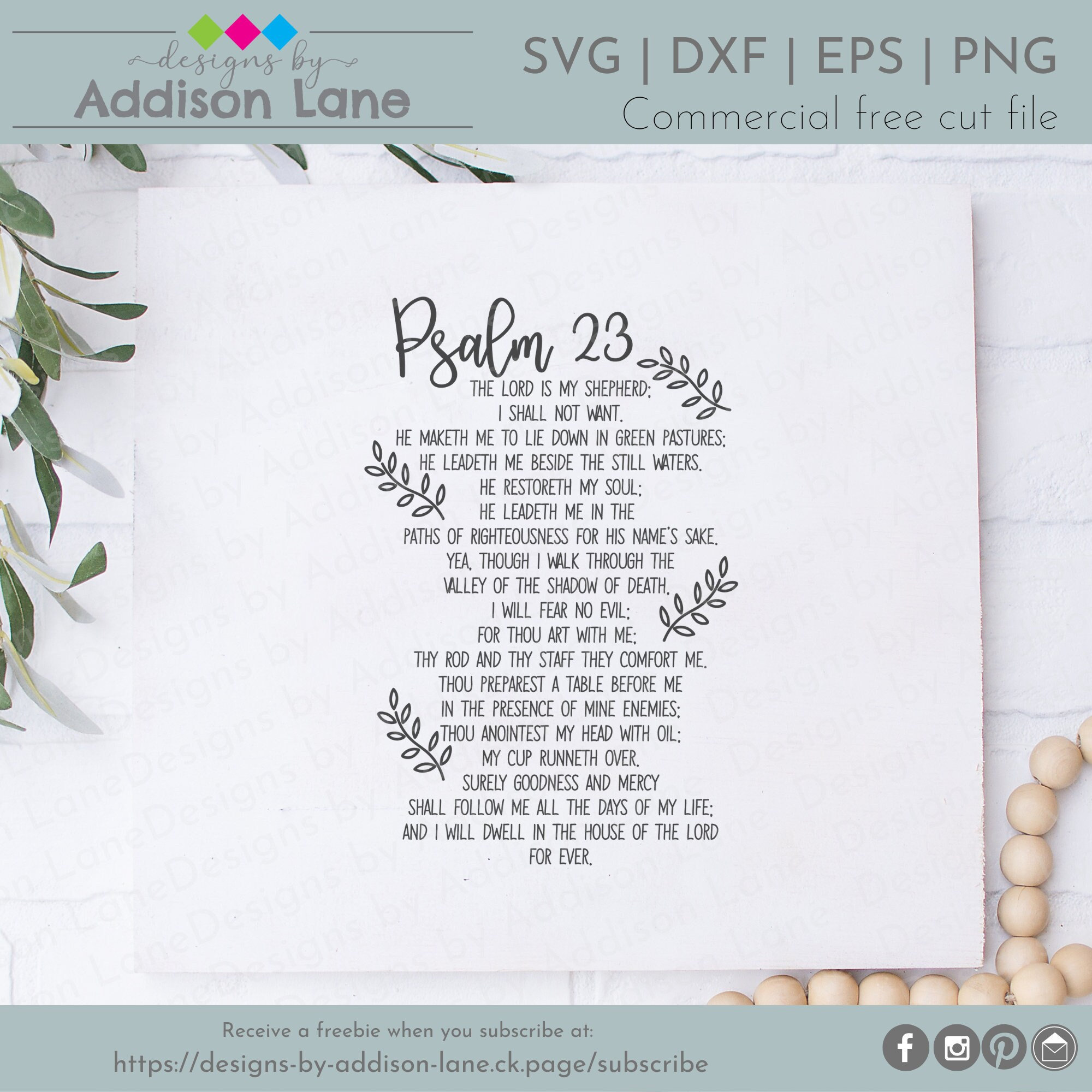 Psalm 23 SVG - the Lord is My Shepherd SVG - I Shall Not Want SVG ...