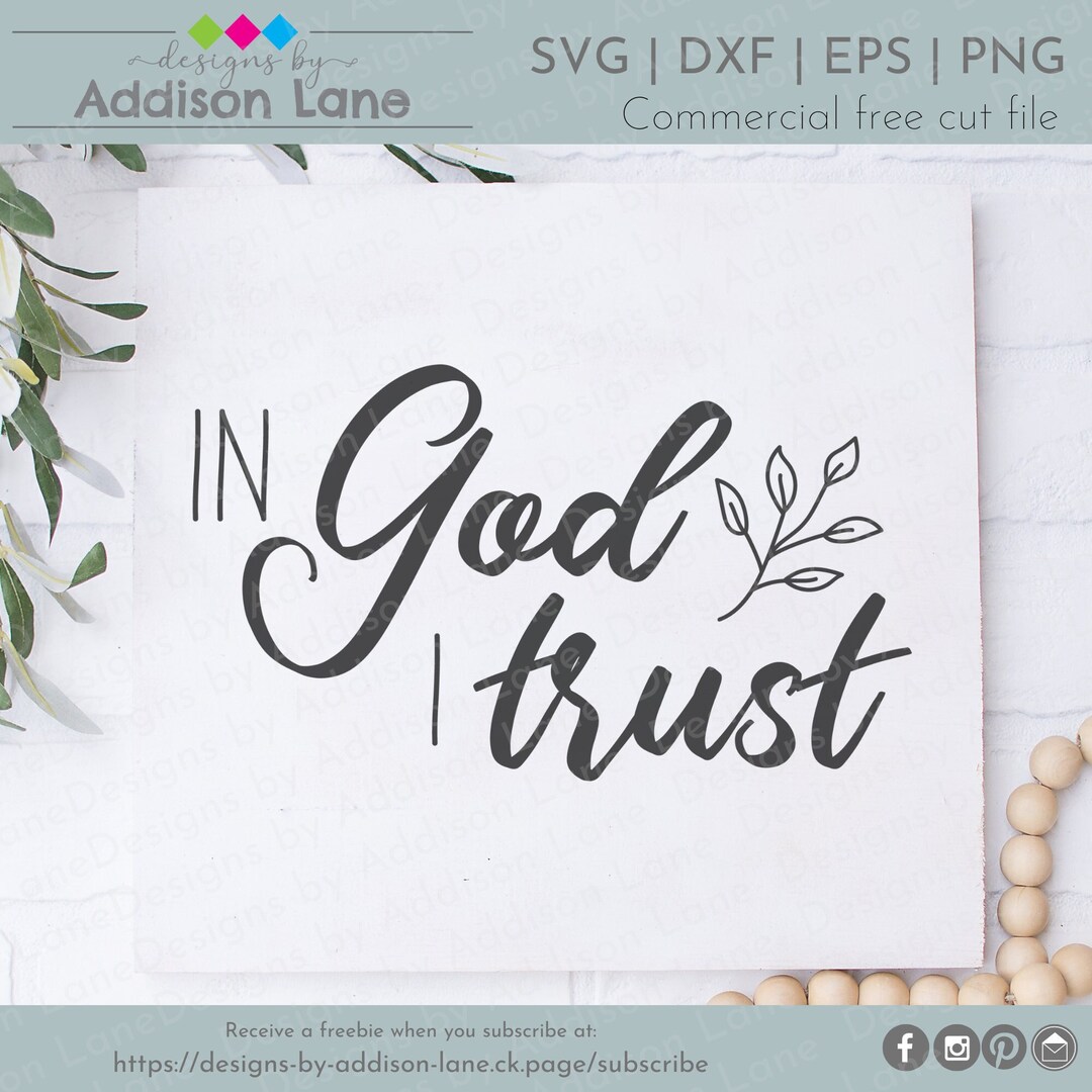 In God I Trust SVG: Christian Scripture Design (digital Download) - Etsy