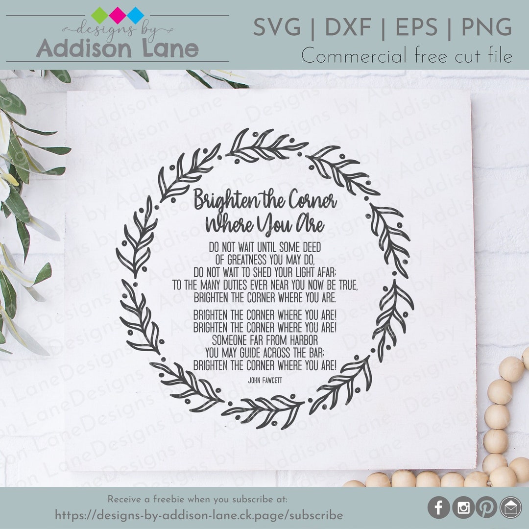 Brighten the Corner Where You Are SVG | Vintage Hymn SVG | Scripture ...