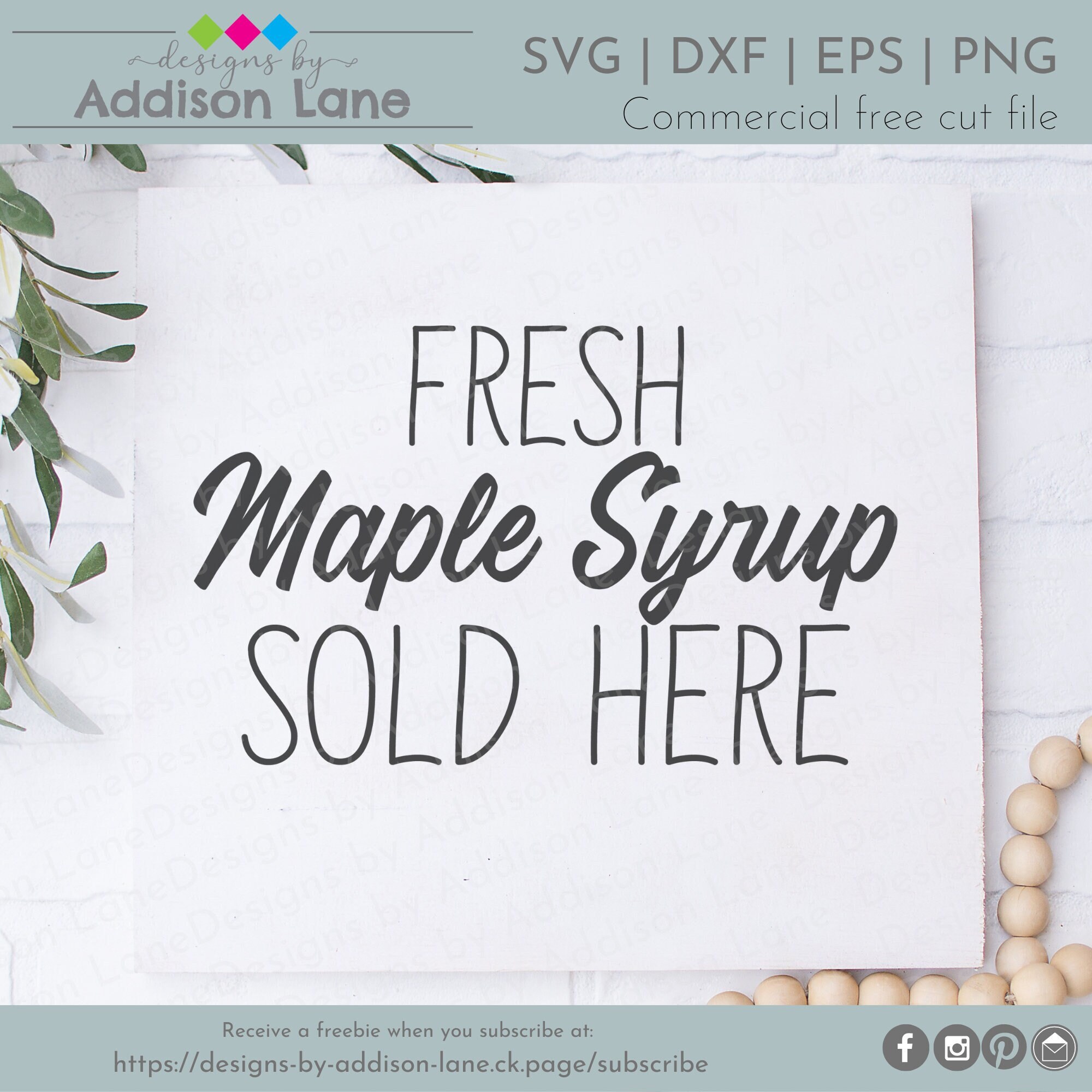 Fresh Maple Syrup Sold Here SVG - Maple Syrup SVG - Maple Syrup Sign ...