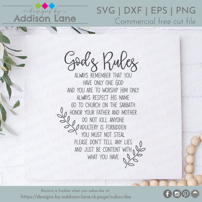 God's Rules SVG the Ten Commandments SVG Bible Verse SVG Scripture Svg ...