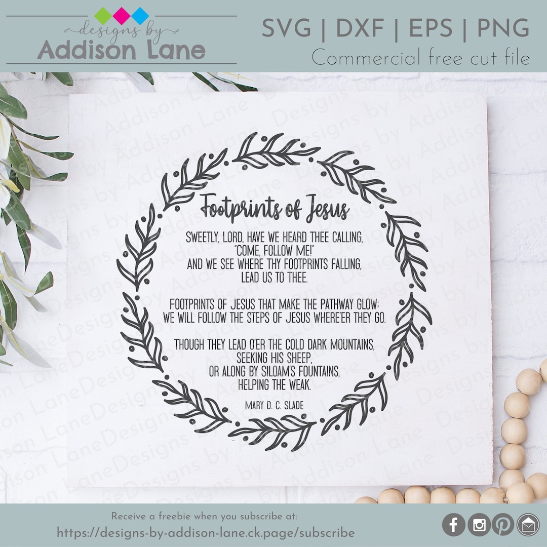 Footprints of Jesus SVG | We Will Follow SVG | Faith Journey Hymn SVG ...