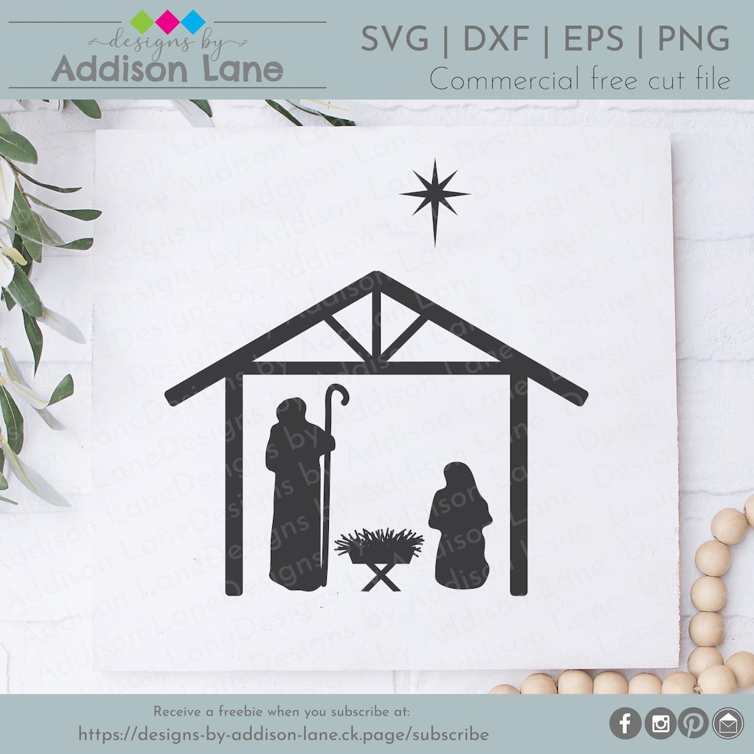 Krippe SVG: Weihnachts Ornament Silhouette (Digitaler Download) - Etsy.de