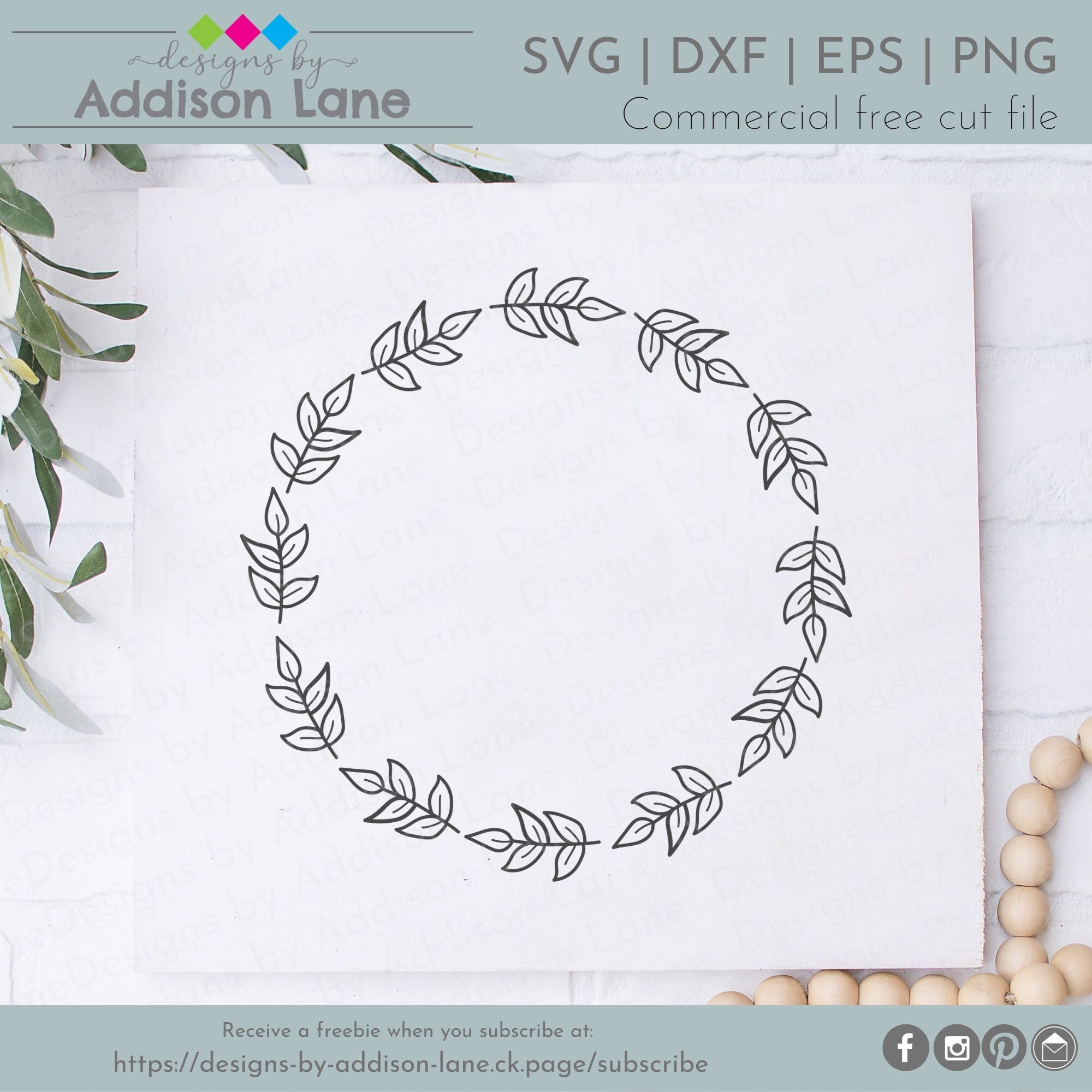 Wreath SVG Wreath for Initial SVG Wreath Border SVG - Etsy