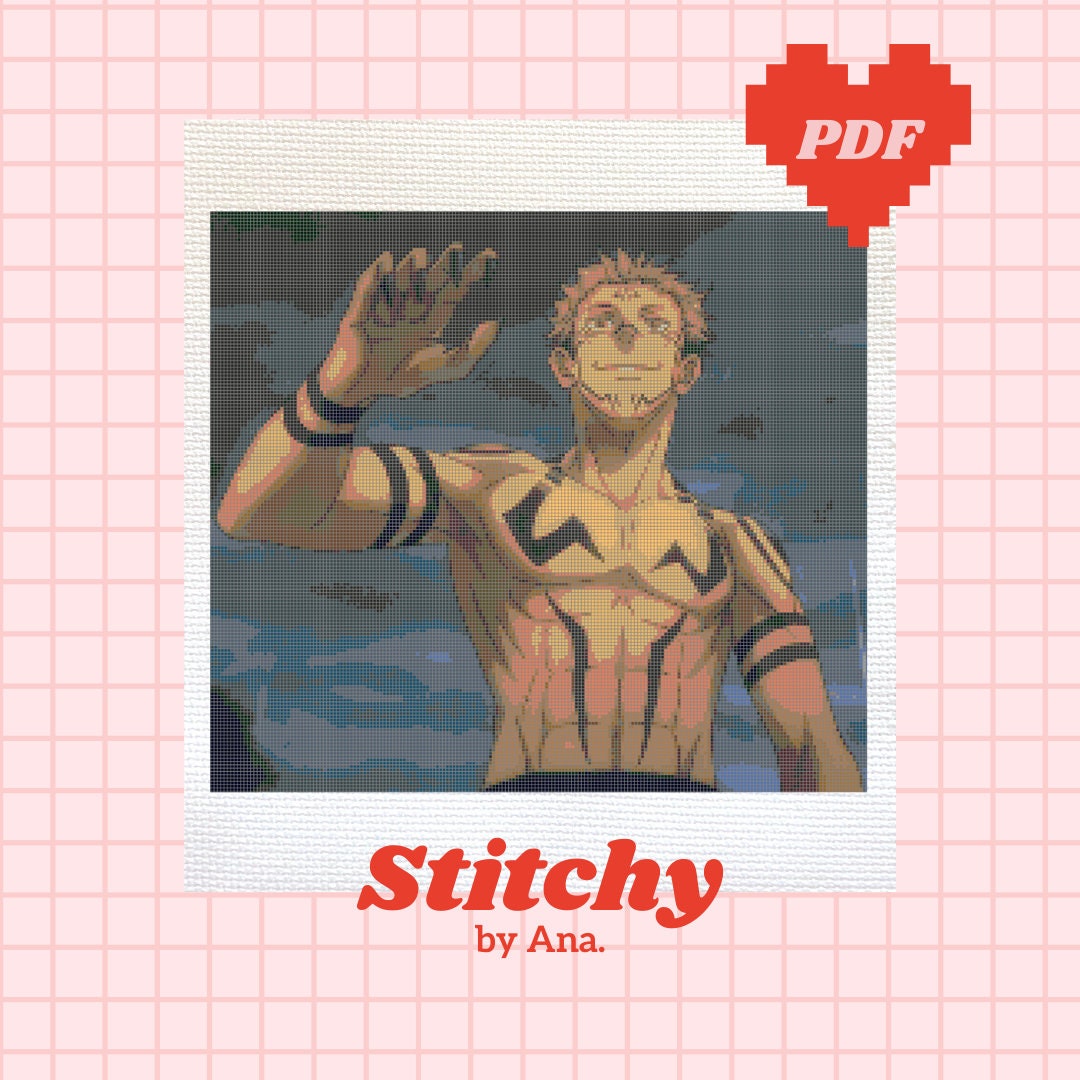 Sukuna Jujutsu Kaisen Anime PDF Cross Stitch Pattern | Etsy