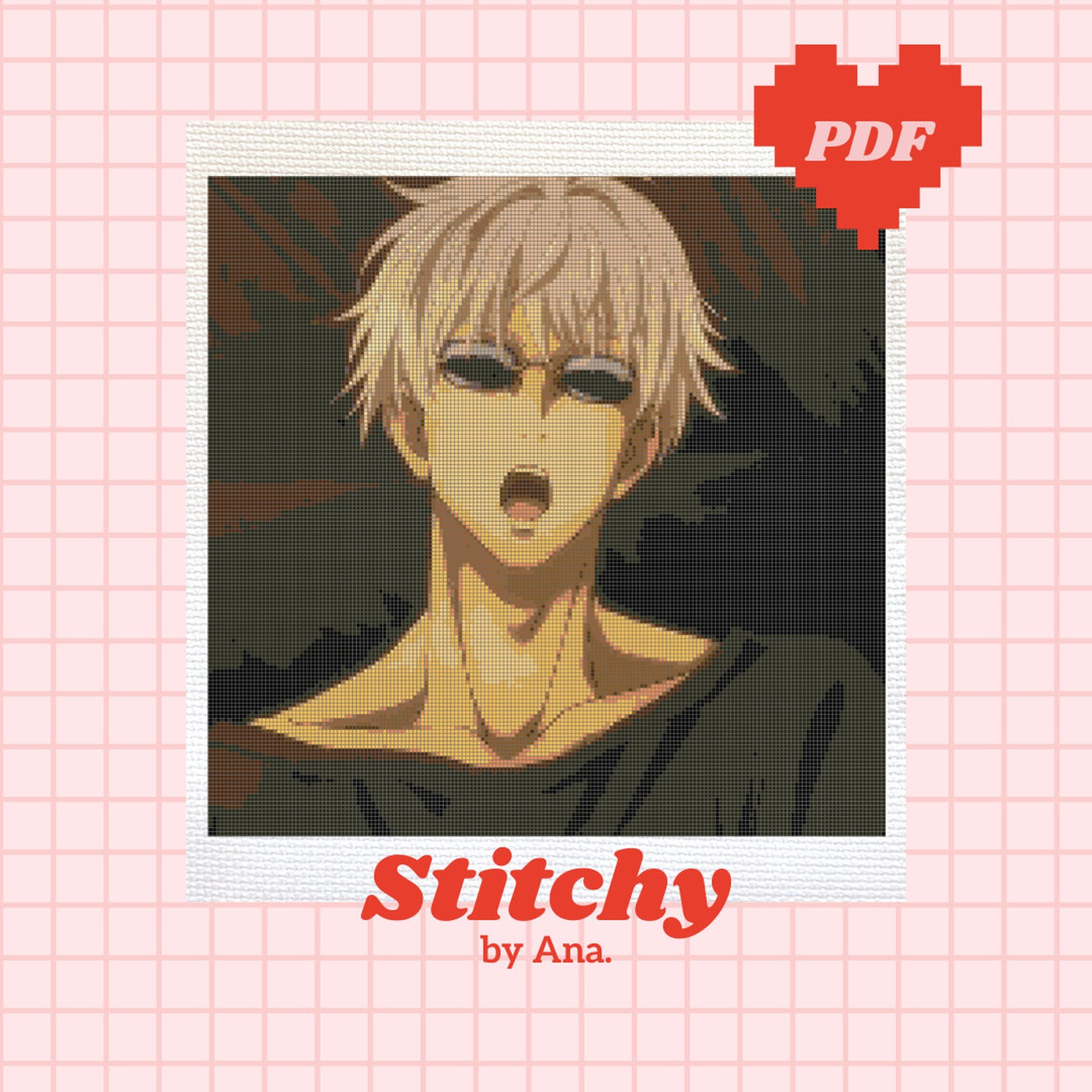 Gojo Satoru Jujutsu Kaisen Anime Pdf Cross Stitch Pattern Etsy