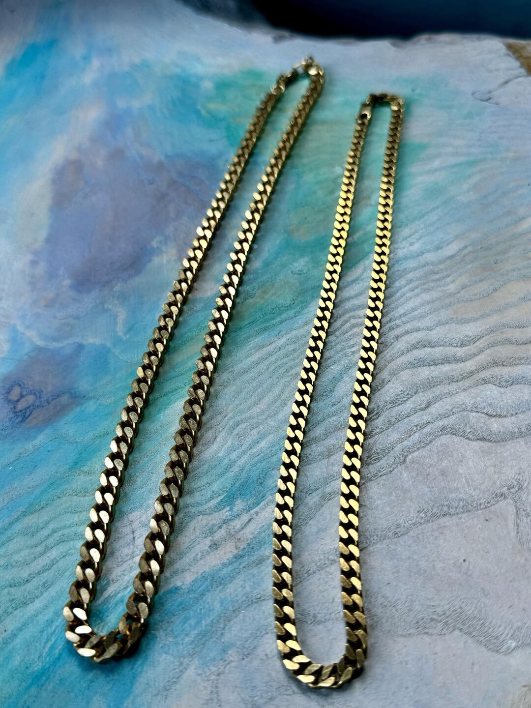 Beautiful Vintage 18k Gold Plated Chain Unisex Man Chain Large Chain ...