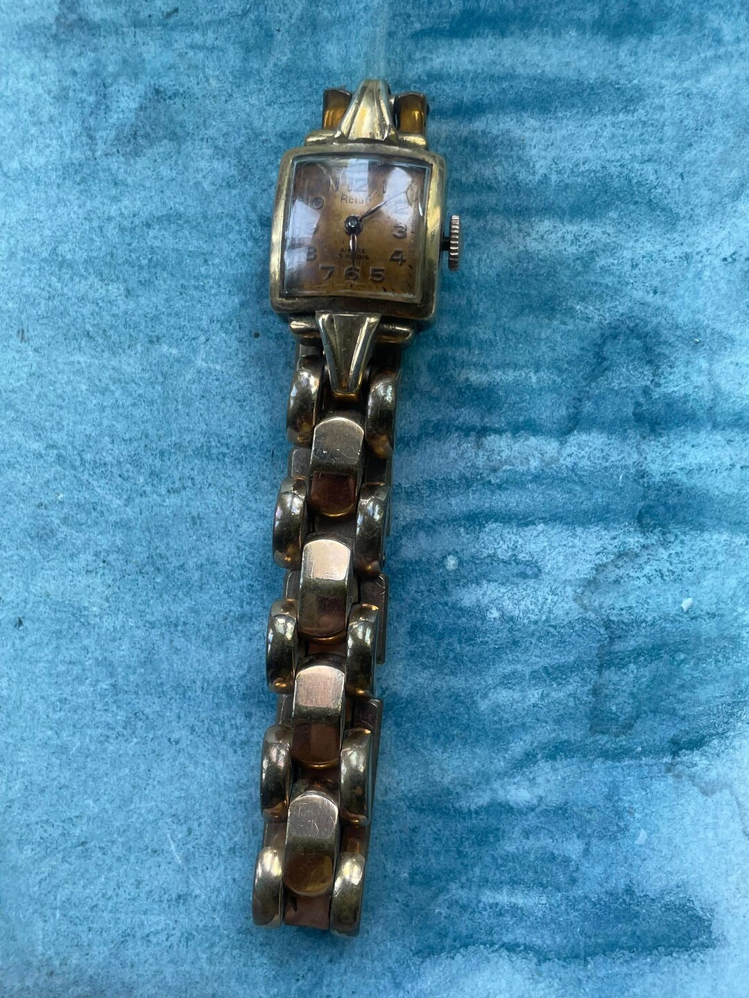 French Antique Gold Vermeil Tank Chain France Woman Watch Mechanical ...