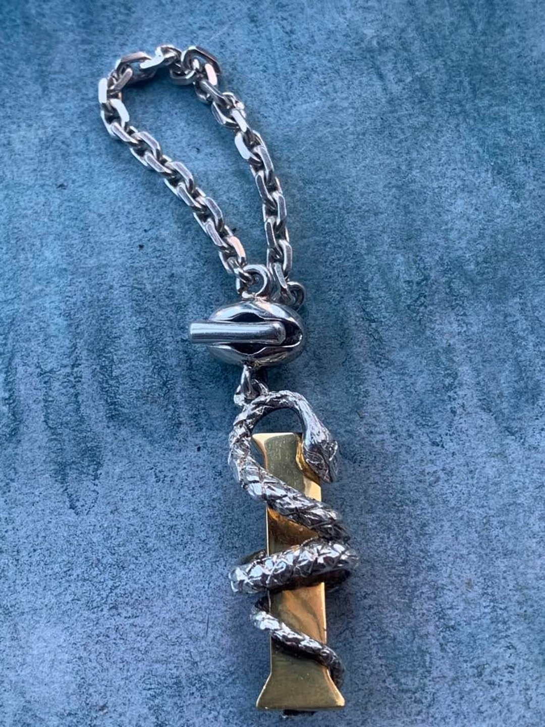 French Antique Hermes Symbol Medication 18k Gold Vermeil on Sterling ...