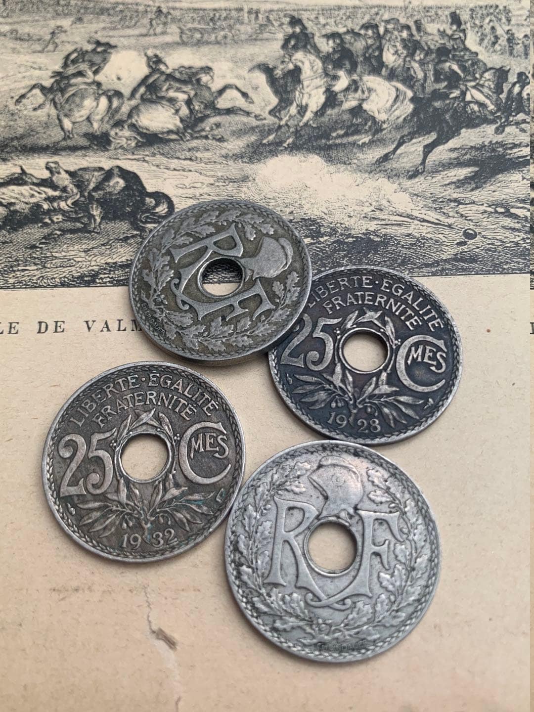 UNE pièce de monnaie vintage française antique 25ct années 1920 - 1930 ...