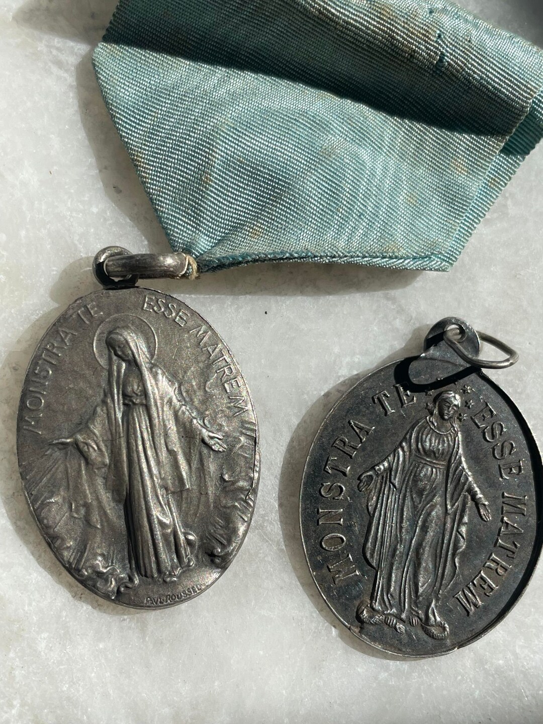 2 Large Medals French Antique 1910s Art Nouveau Sterling - Etsy