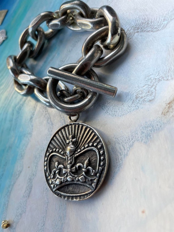 french vintage Bracelet large toggle anchor chain sol… - Gem