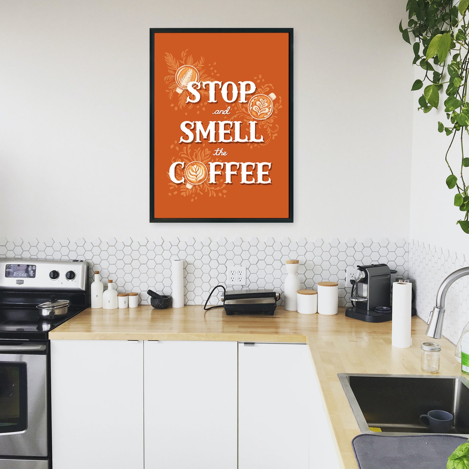 Stop and Smell the Coffee Quote Printable Poster | Instant Download - Etsy