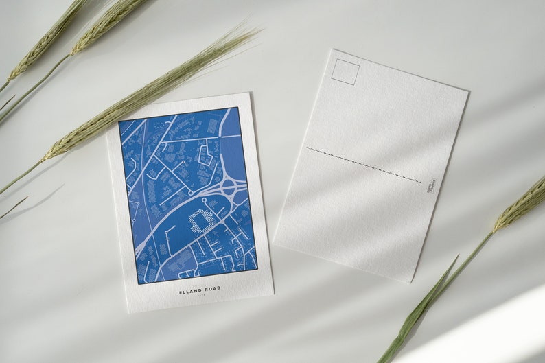 Elland Road Stadium Dotted Map - Leeds United Football Poster/postcard ...