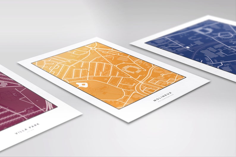 Molineux Stadium Dotted Map Wolverhampton Wanderers Football | Etsy