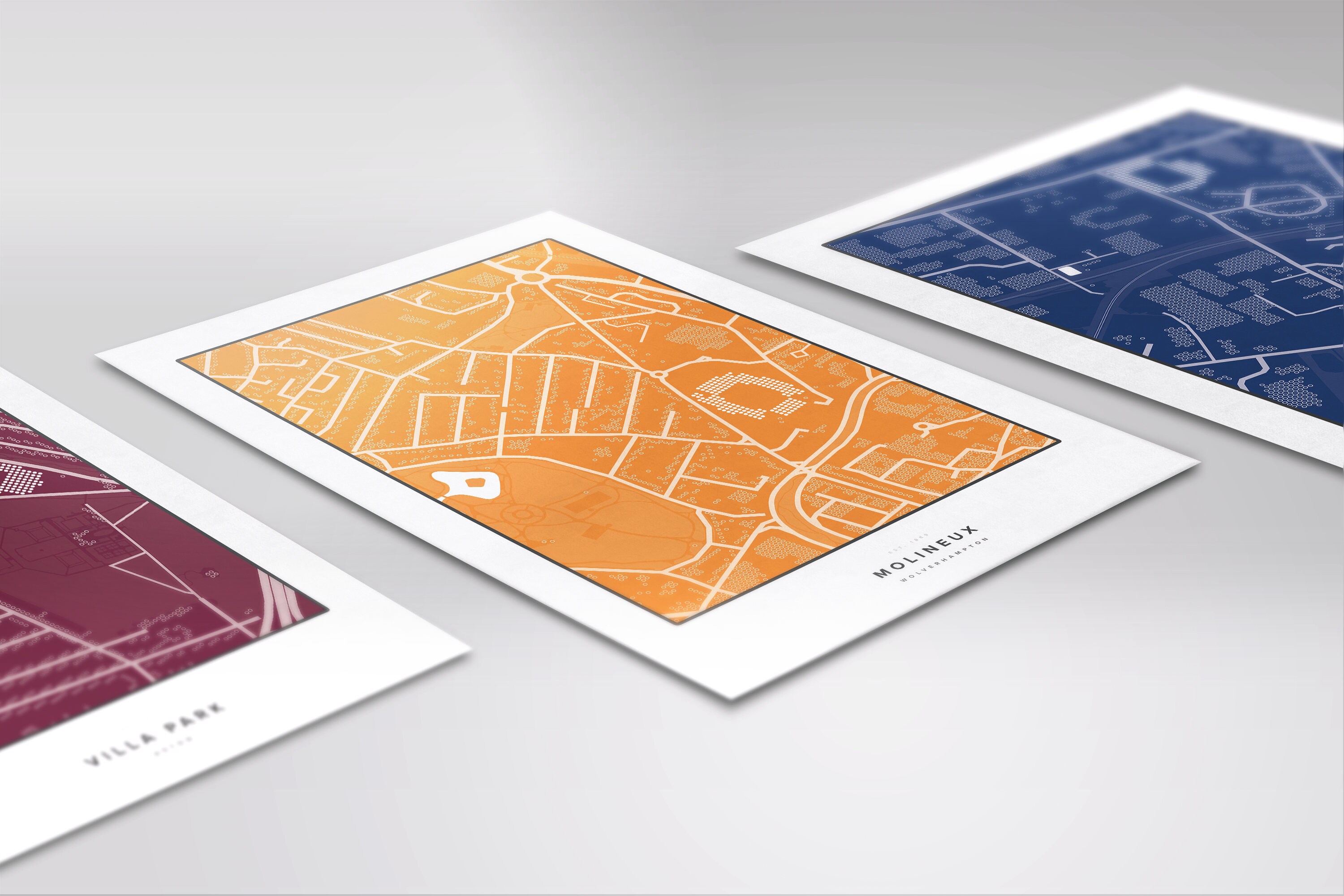 Molineux Stadium Dotted Map Wolverhampton Wanderers Football Poster ...