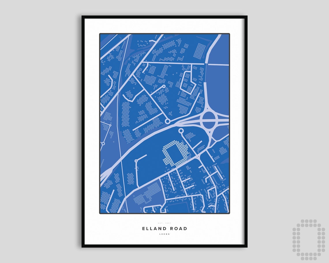 Elland Road Stadium Dotted Map Leeds United Football - Etsy UK