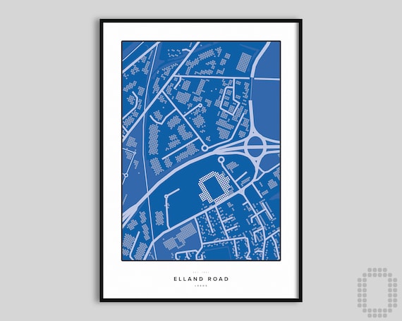 Elland Road Stadium Dotted Map Leeds United Football | Etsy