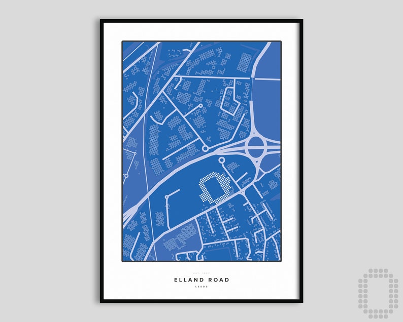 Elland Road Stadium Dotted Map Leeds United Football - Etsy UK