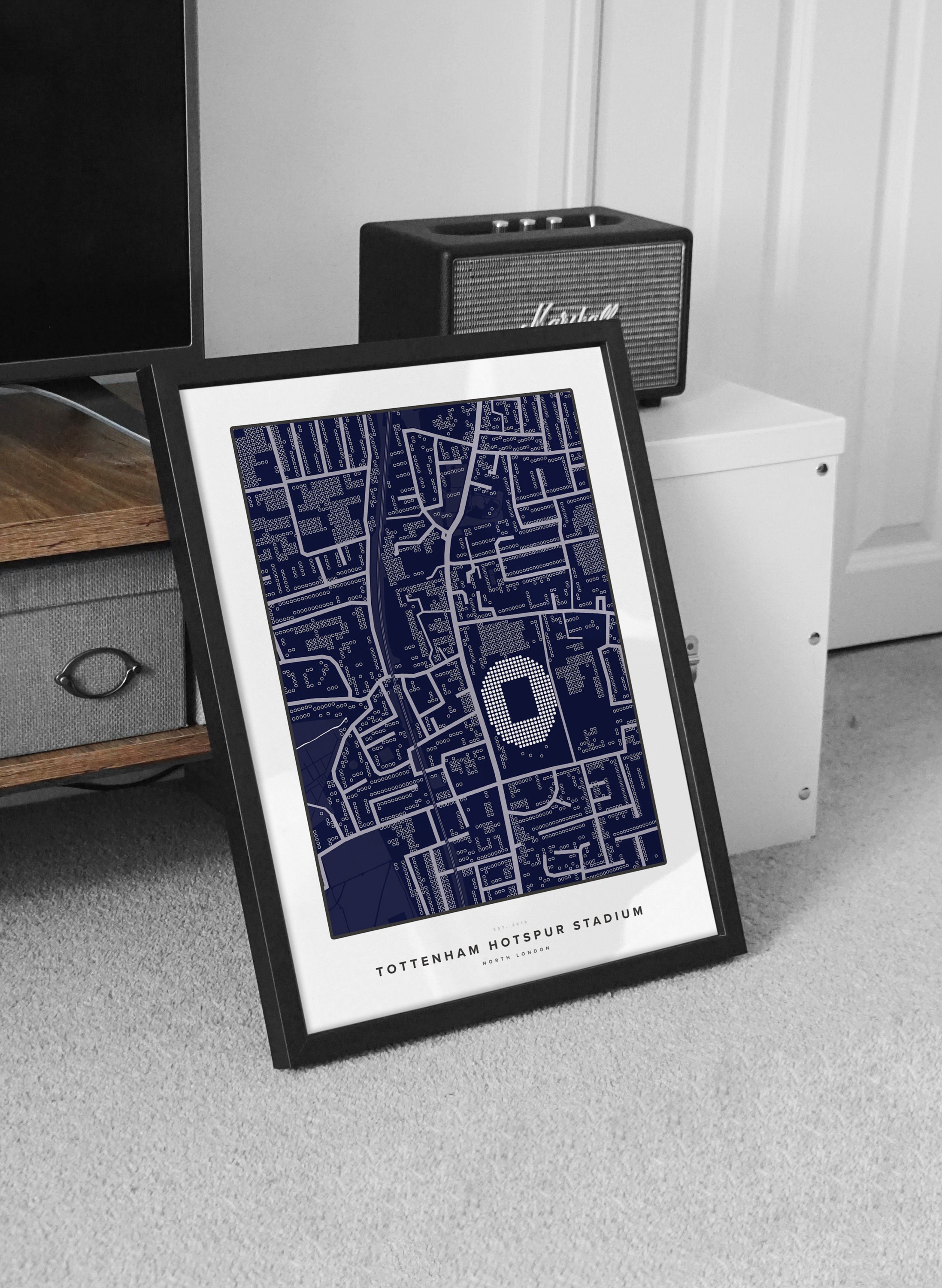 Tottenham Hotspur Stadium Dotted Map - Spurs Football Poster/postcard ...