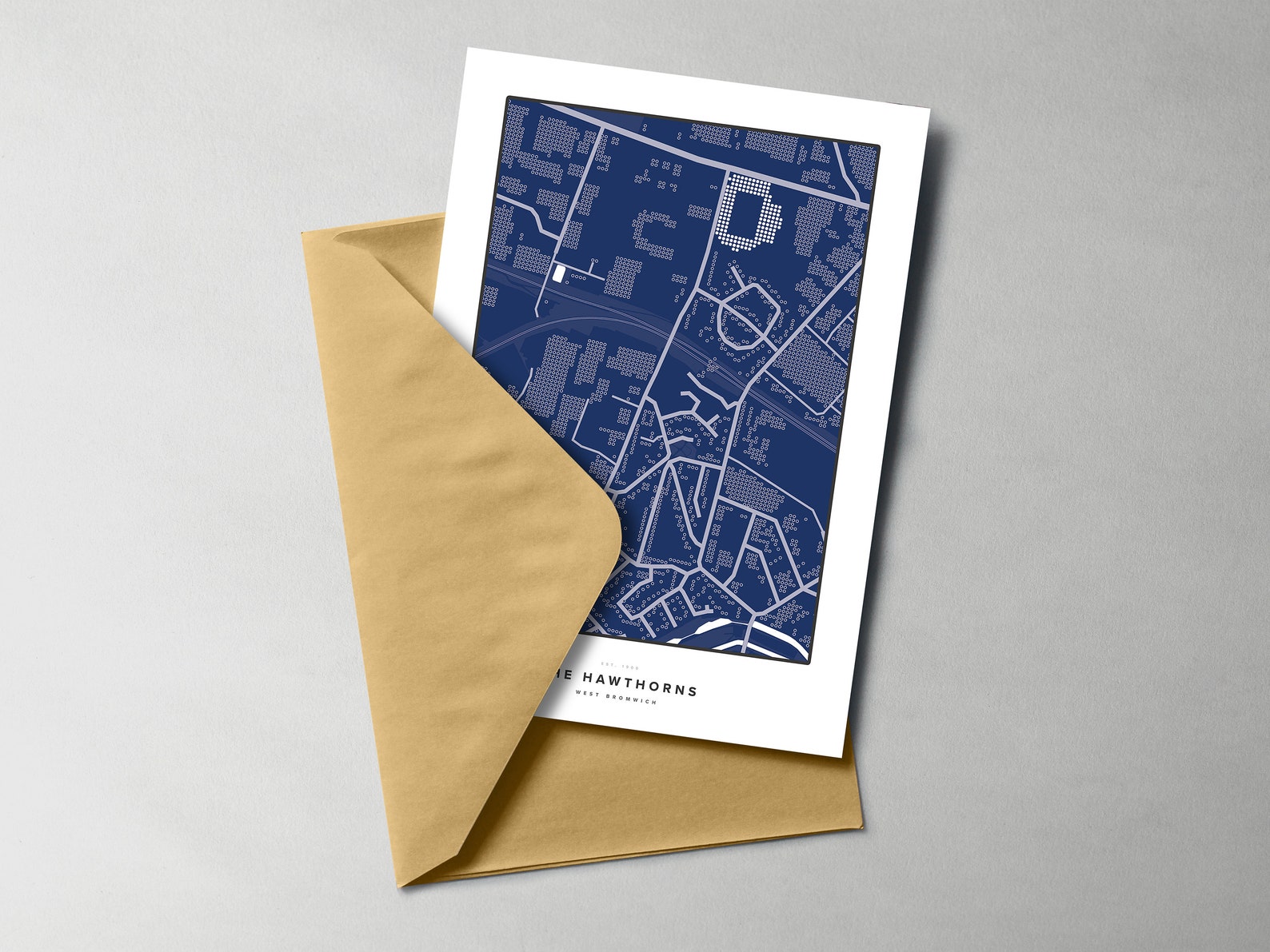 The Hawthorns Stadium Dotted Map - West Bromwich Albion Football Poster ...