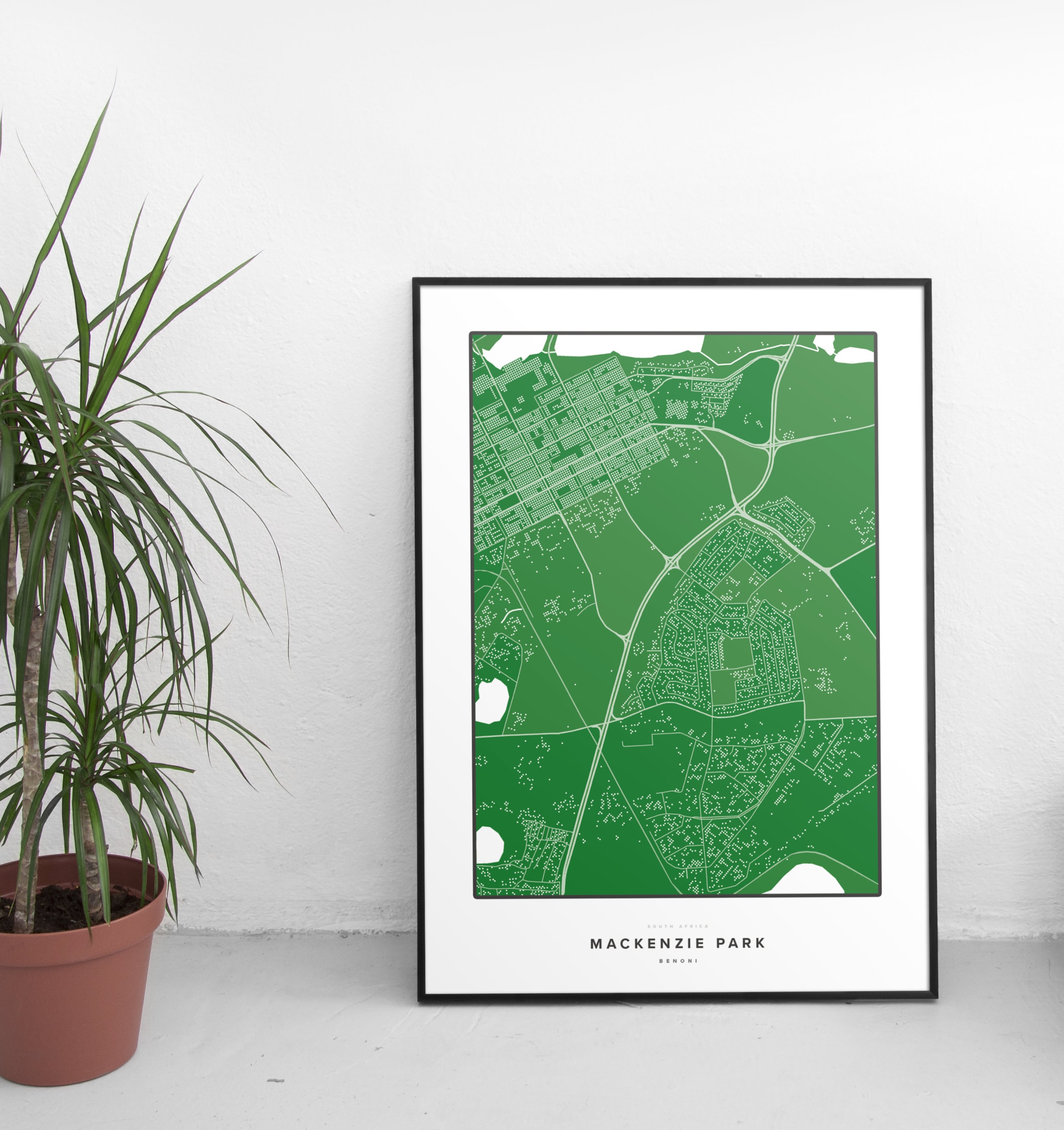 Mackenzie Park Benoni Dotted Map South Africa A3 Poster - Etsy