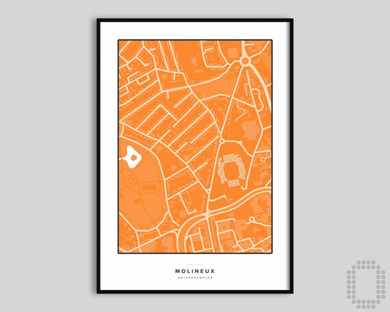 Molineux Stadium Dotted Map Wolverhampton Wanderers Football | Etsy
