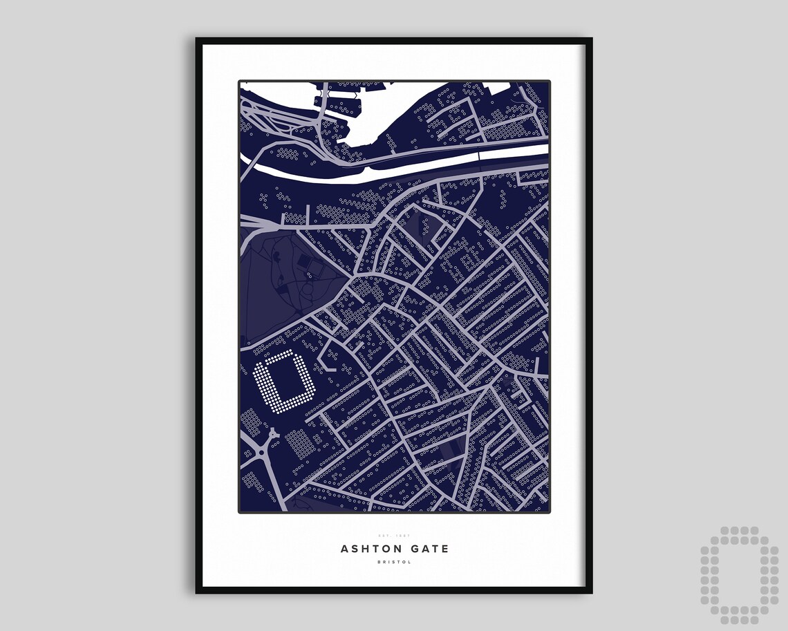 Ashton Gate Stadium Dotted Map Bristol Bears Rugby - Etsy UK