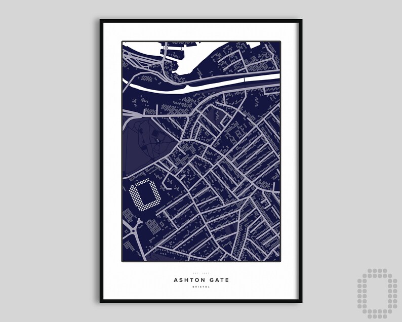 Ashton Gate Stadium Dotted Map Bristol Bears Rugby - Etsy UK