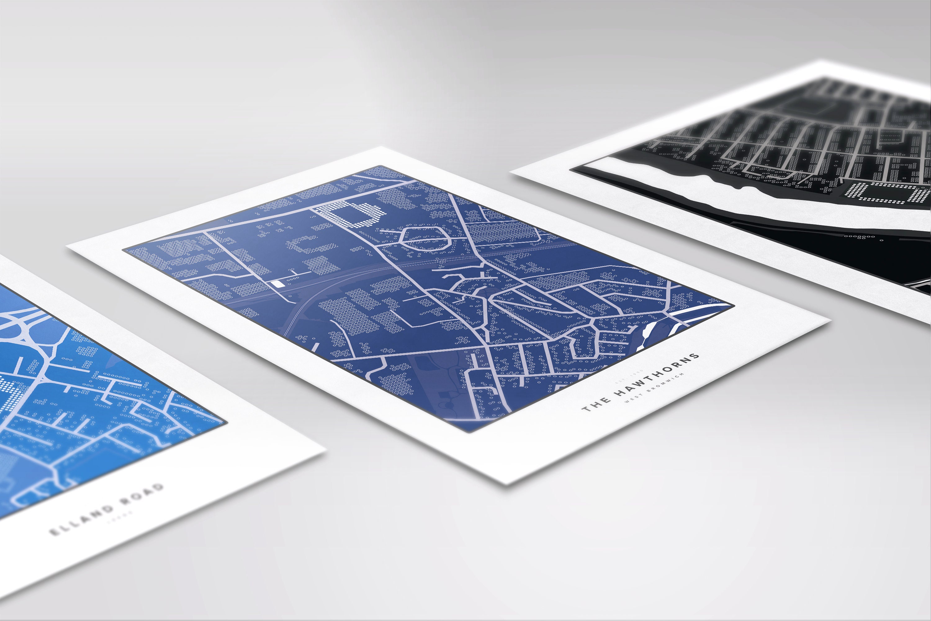The Hawthorns Stadium Dotted Map - West Bromwich Albion Football Poster ...