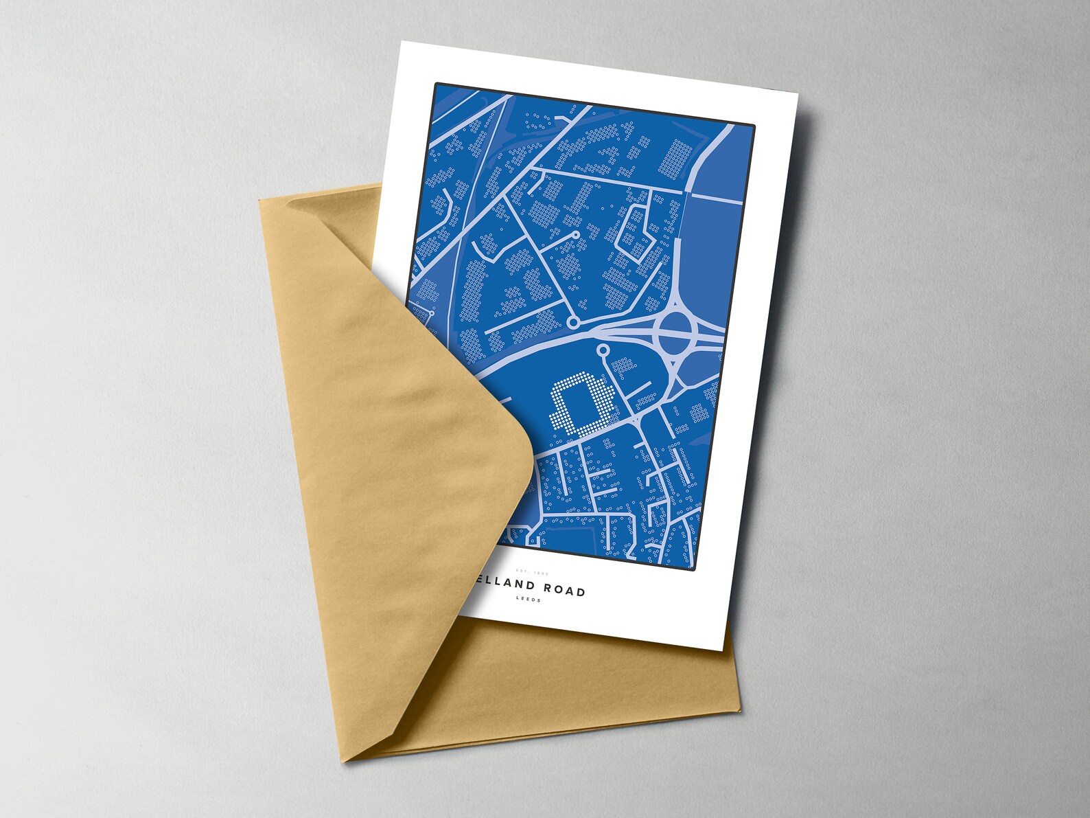 Elland Road Stadium Dotted Map - Leeds United Football Poster/postcard ...