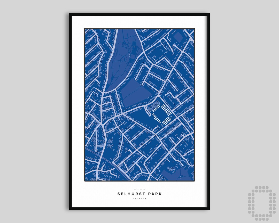 Selhurst Park Stadium Dotted Map Crystal Palace Football Poster ...
