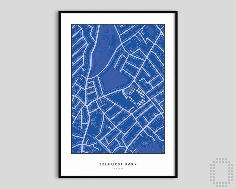 Selhurst Park Stadium Dotted Map Crystal Palace Football Poster ...