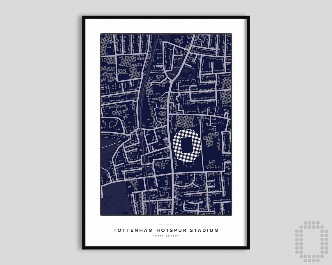 Tottenham Hotspur Stadium Dotted Map Spurs Football - Etsy UK
