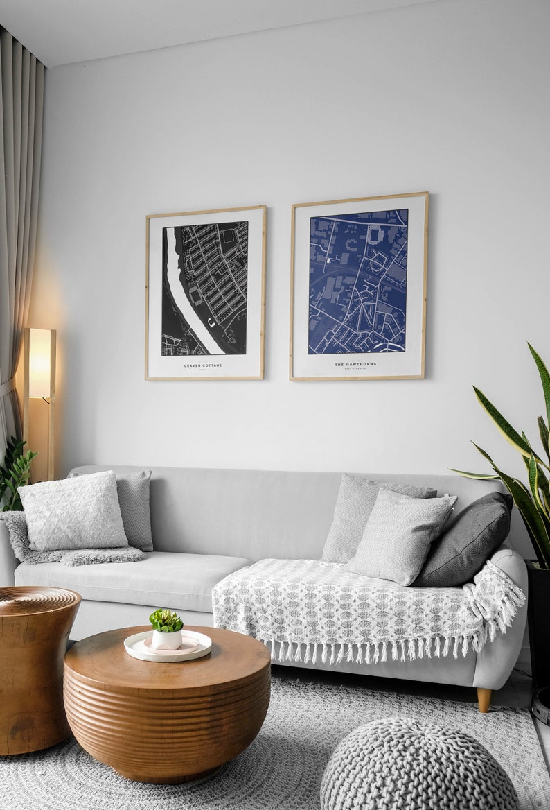 The Hawthorns Stadium Dotted Map - West Bromwich Albion Football Poster ...