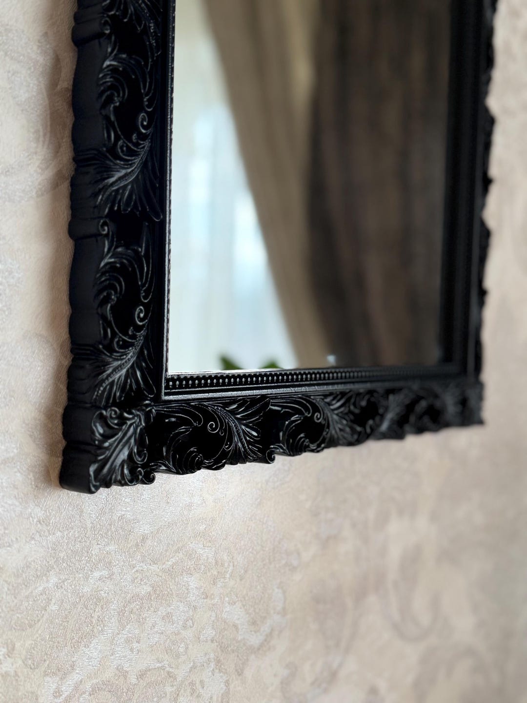 Black Large Mirror – Elegant Ornate Wall Mirror, Style Home Decor ...